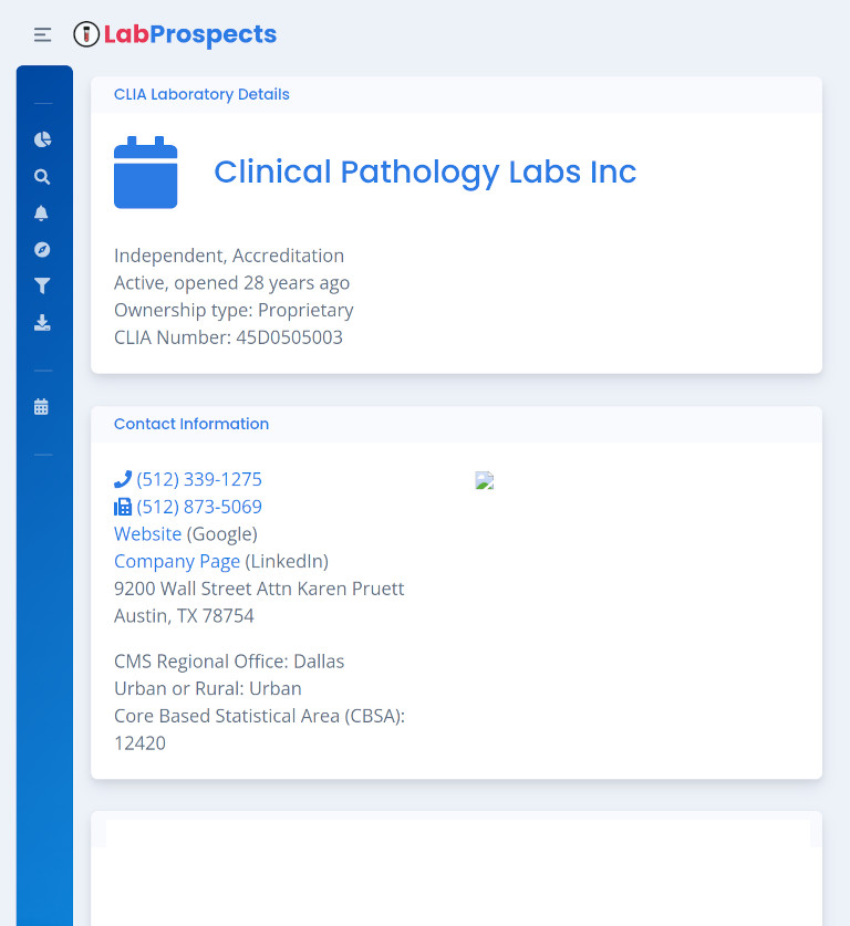 Phone Numbers for New Labs - LabProspects